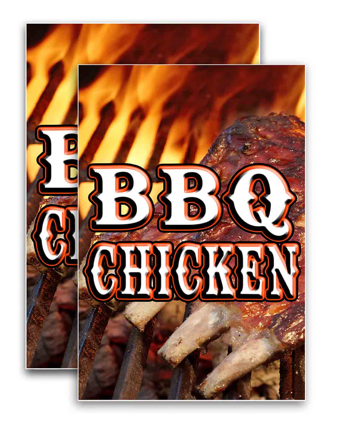 BBQ Chicken (24" X 36") Vinyl Decal Only (Pack of 2) |Sign|Sticker ...