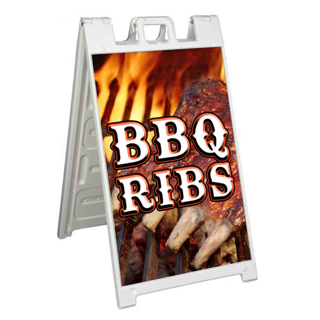 BBQ Ribs (24" X 36") Standard A-Frame Signicade, Includes Decal Applied ...