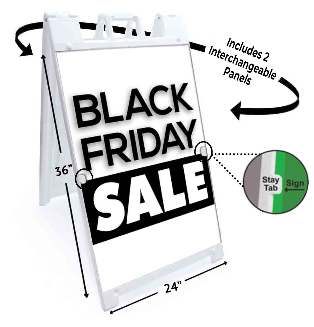 BLACK FRIDAY SALE Signicade 24x36 Aframe Sidewalk Sign Banner Decal ...