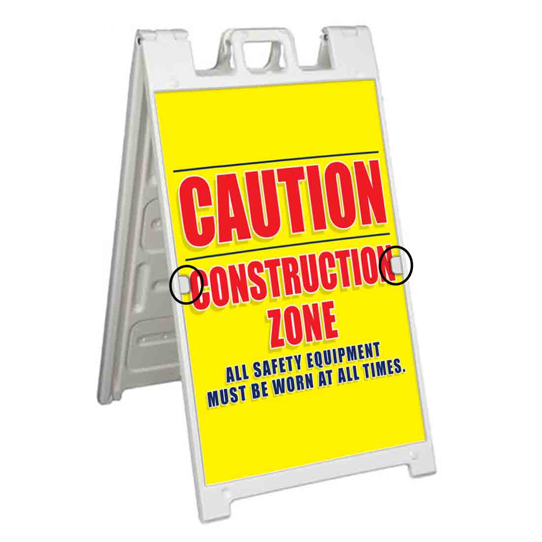 Caution Construction Zone (24" X 36") Deluxe A-Frame Signicade ...