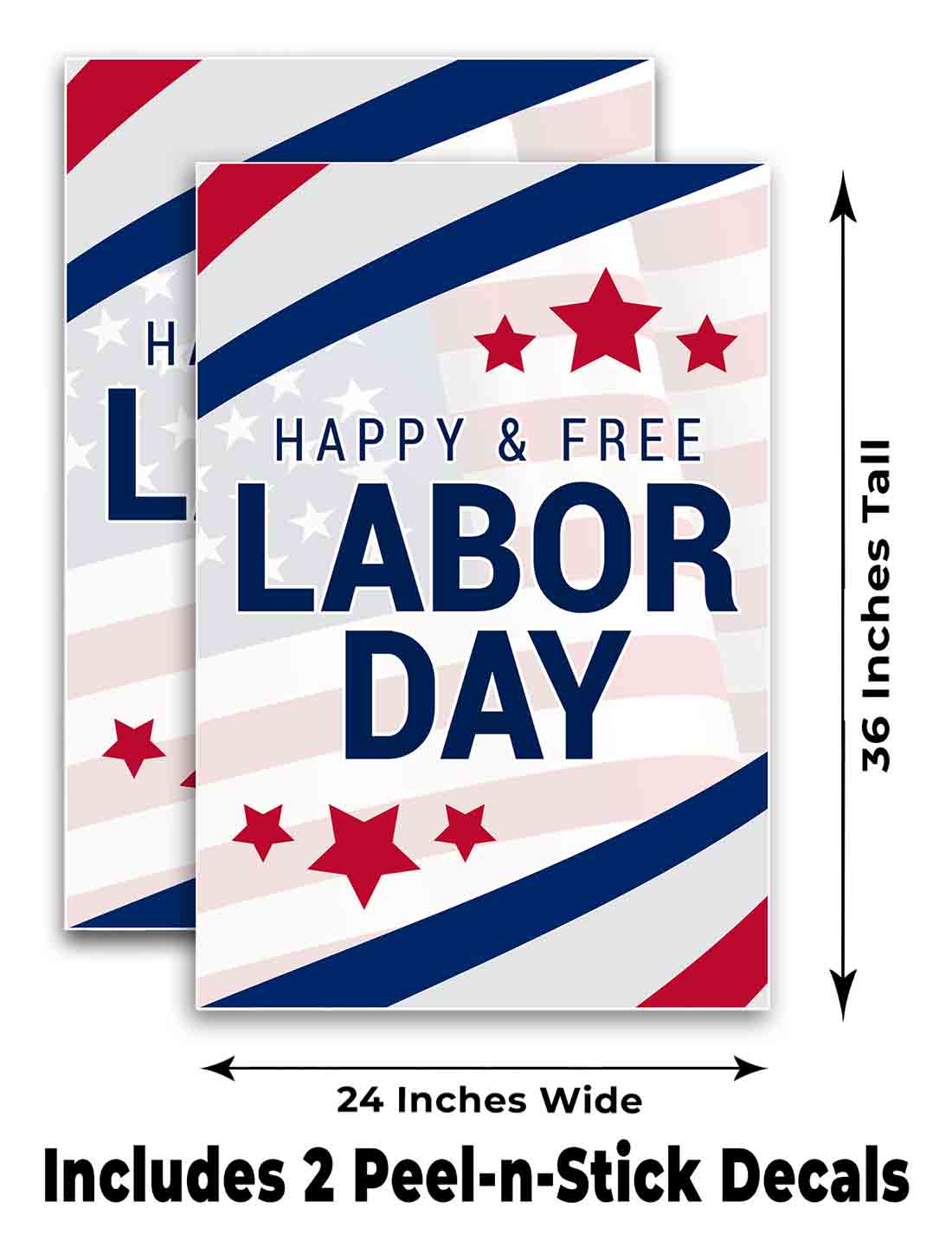 HAPPY AND FREE LABOR DAY Signicade 24x36 Aframe Sidewalk Sign Banner ...