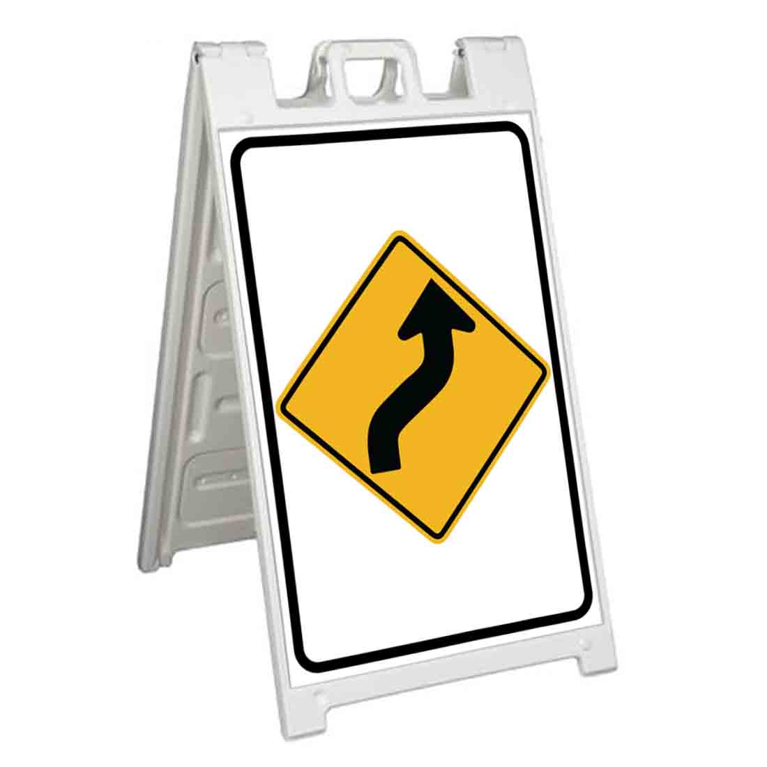 Right Reverse Curve (24" X 36") Standard A-Frame Signicade, Includes ...