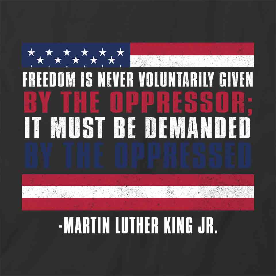 Freedom Is Never T-Shirt | Inspirational Quote Black Tee Gift - Walmart.com