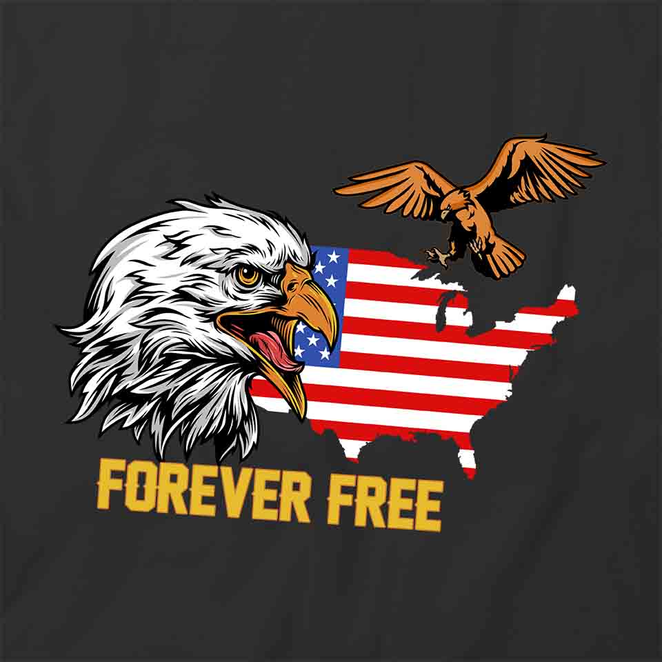 Forever Free T-Shirt | Patriotic American Black Tee Gift - Walmart.com