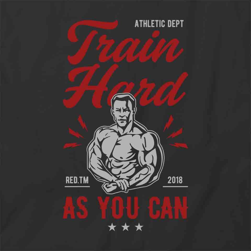 Train Hard T-Shirt | Motivational Workout Black Tee Gift - Walmart.com