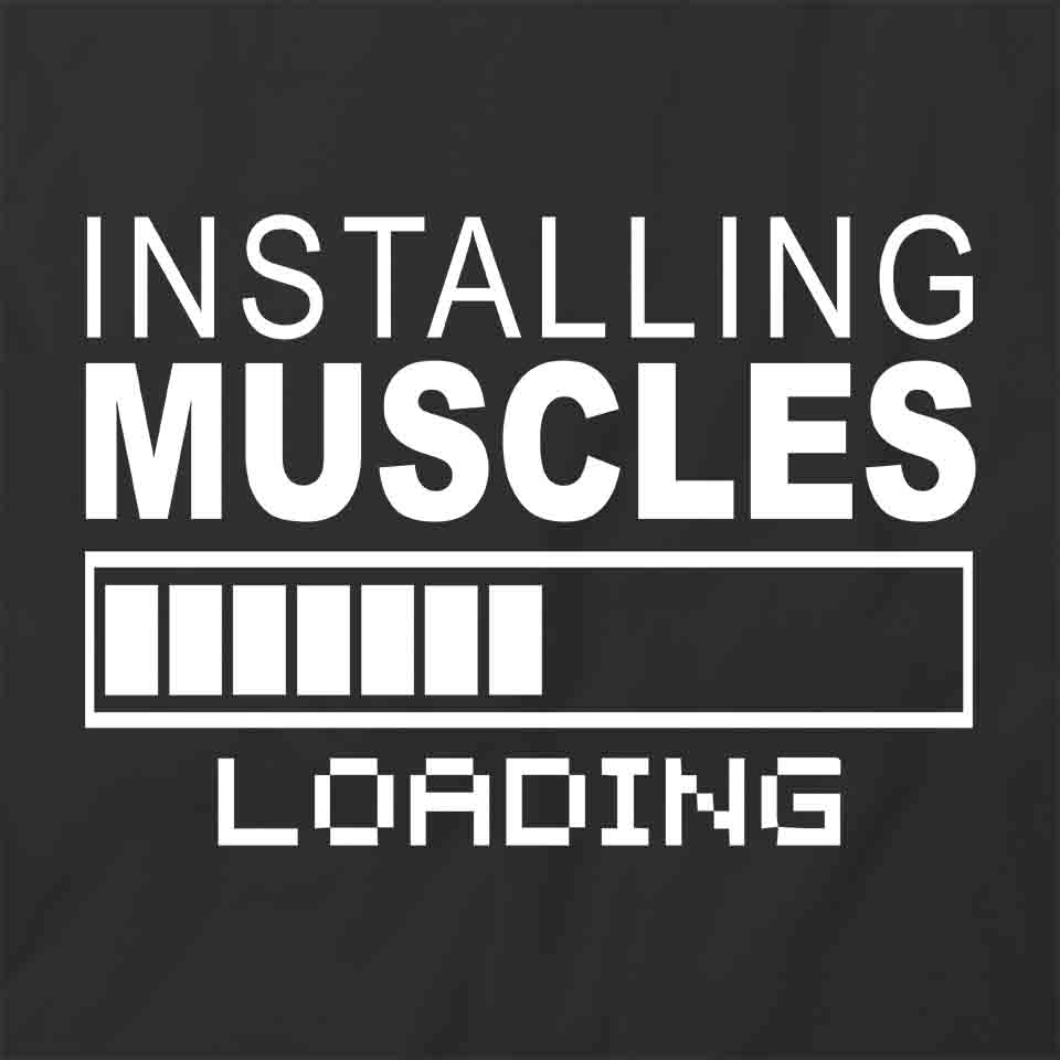 Installing Muscles Loading T-Shirt | White Tee Gift - Walmart.com