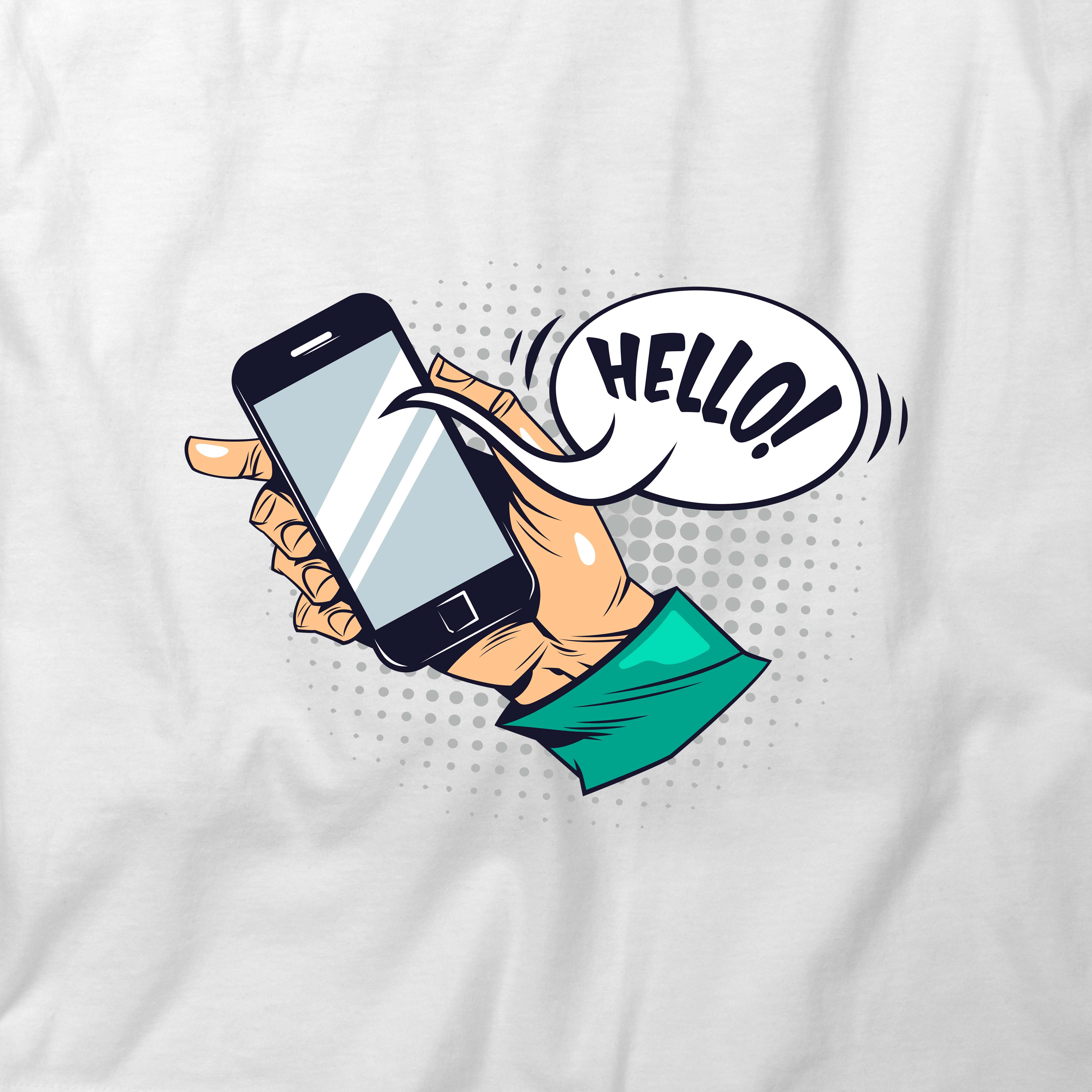 Comic Cell Hello T-Shirt | Comic Art White Tee Gift - Walmart.com