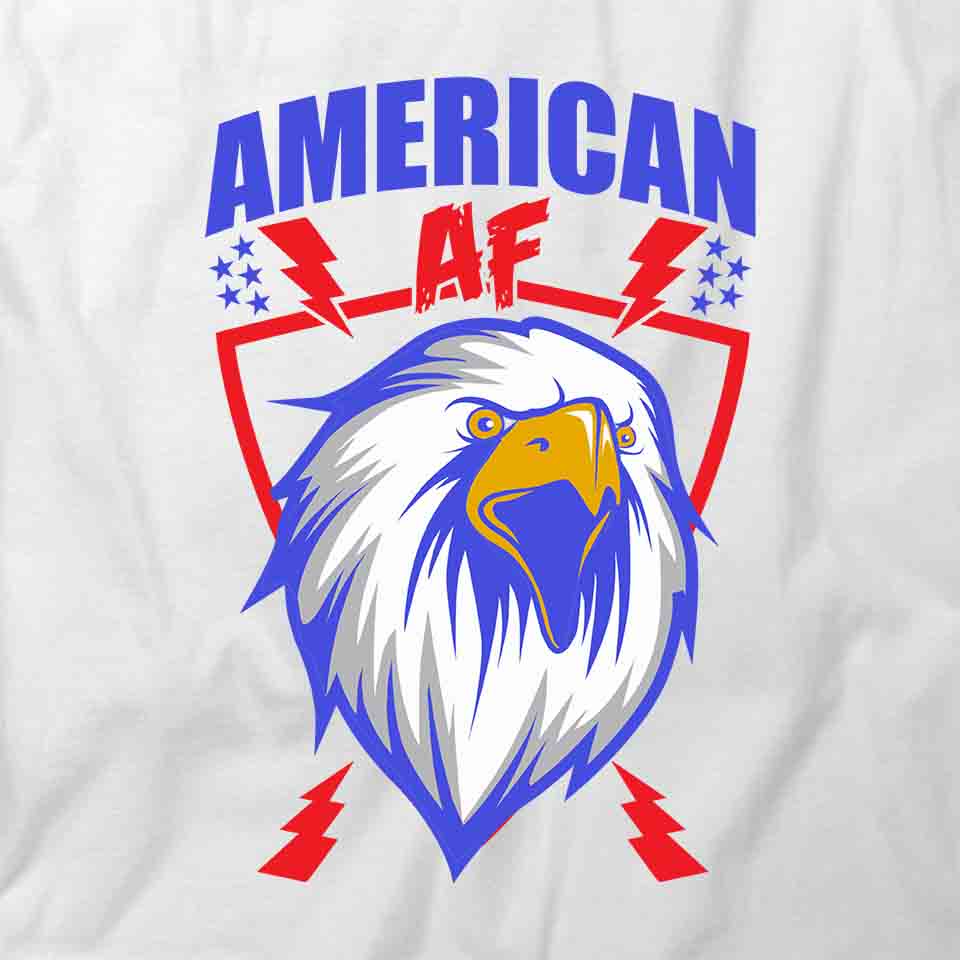 American AF Eagle T-Shirt | Patriotic American White Tee Gift - Walmart.com
