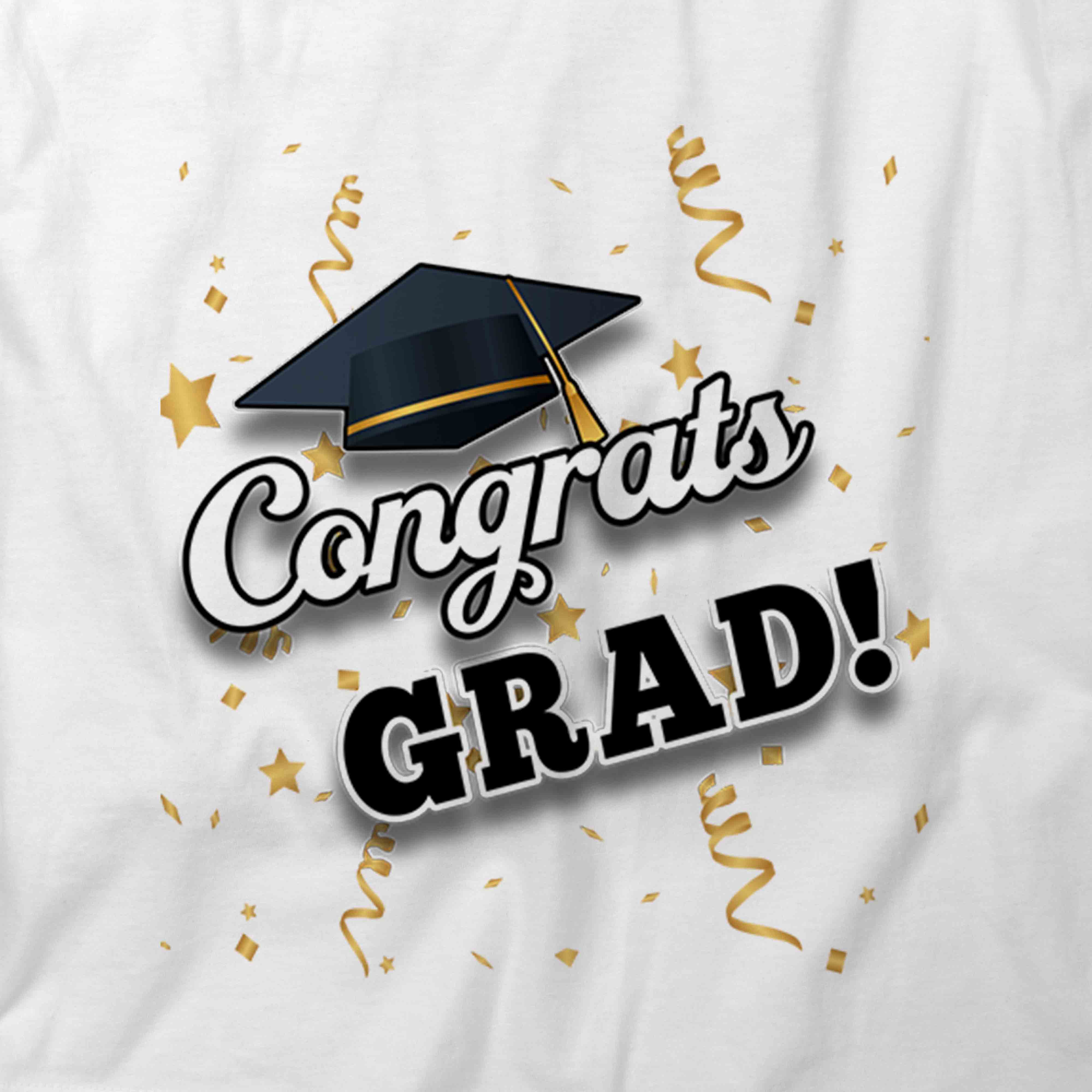 Congrats Grad T-Shirt | Senior Class White Tee Gift - Walmart.com