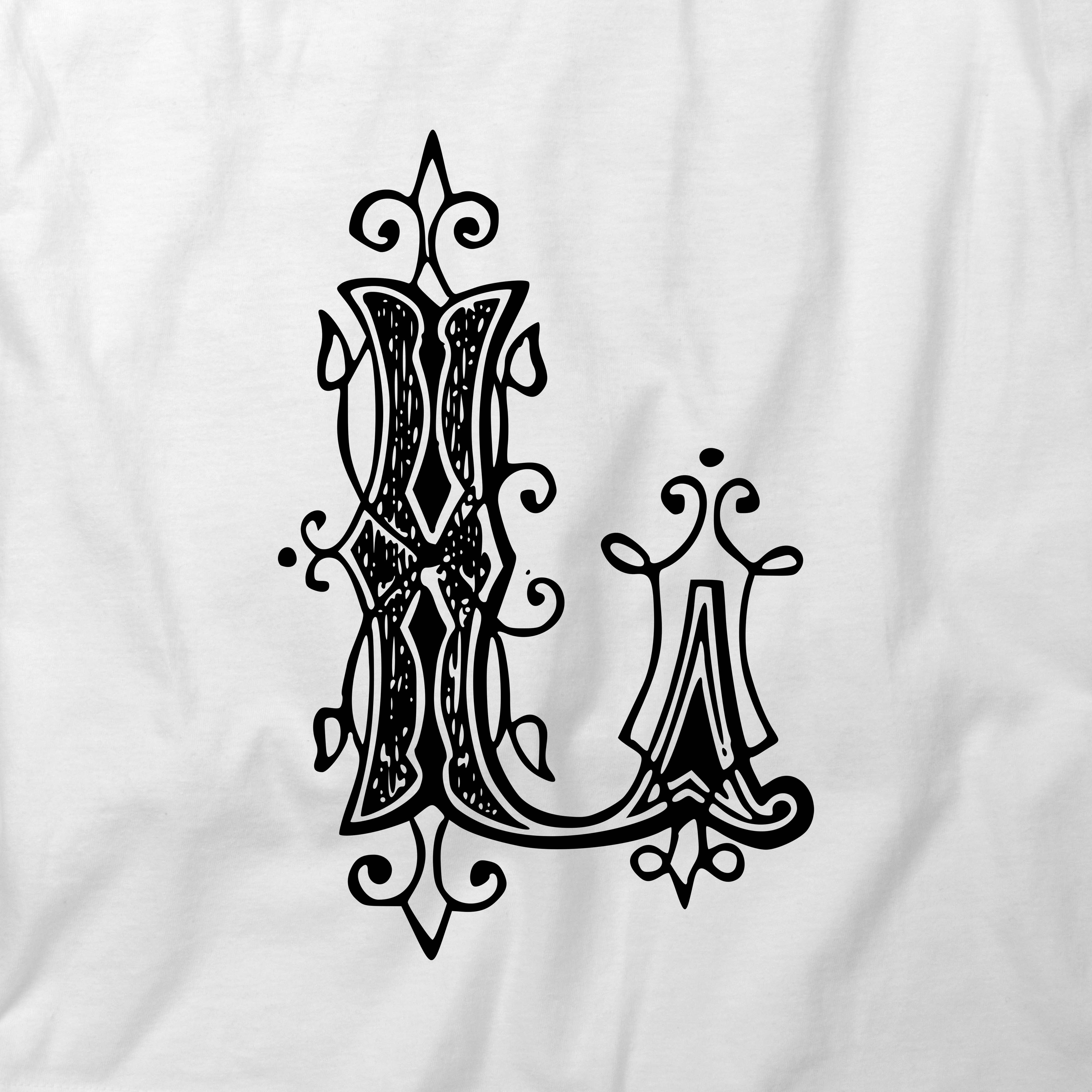 Letter L T-Shirt | Decorative Alphabet White Tee Gift - Walmart.com