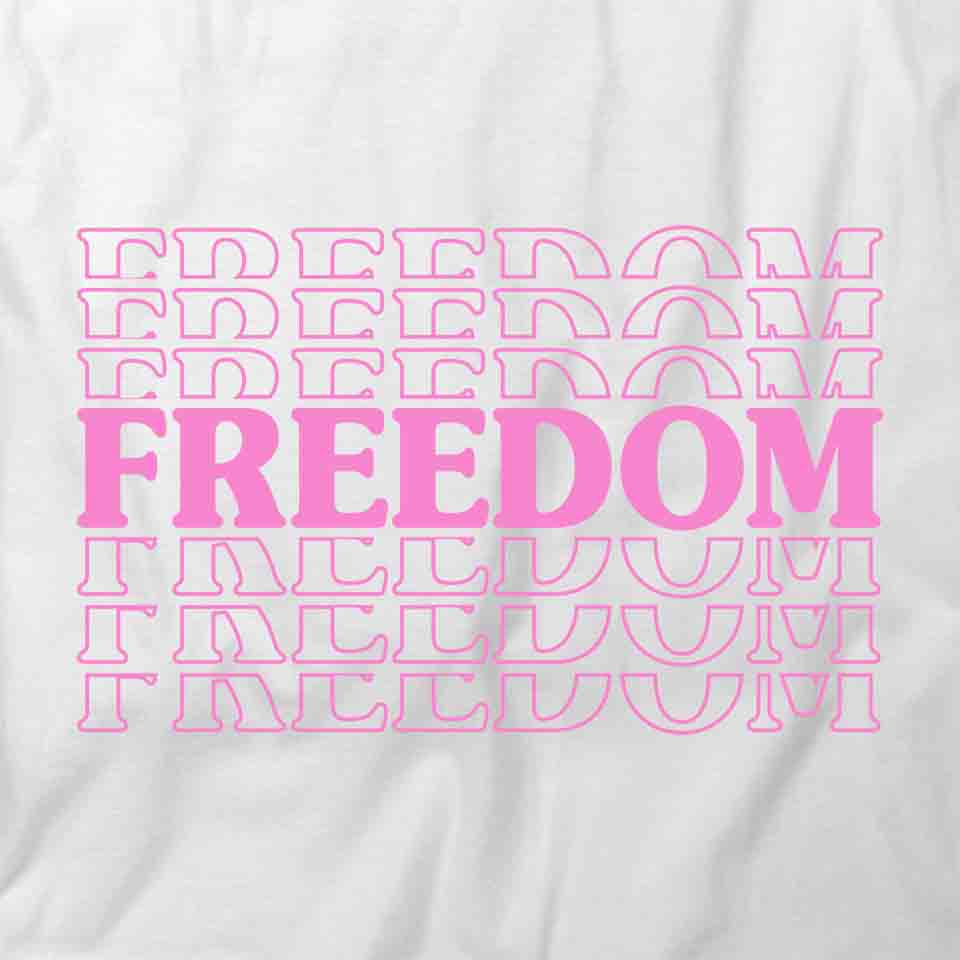Freedom Pink T-Shirt | Patriotic American White Tee Gift - Walmart.com