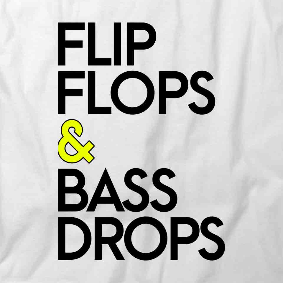 Flip Flops & Bass Drops T-Shirt | Summertime White Tee Gift - Walmart.com