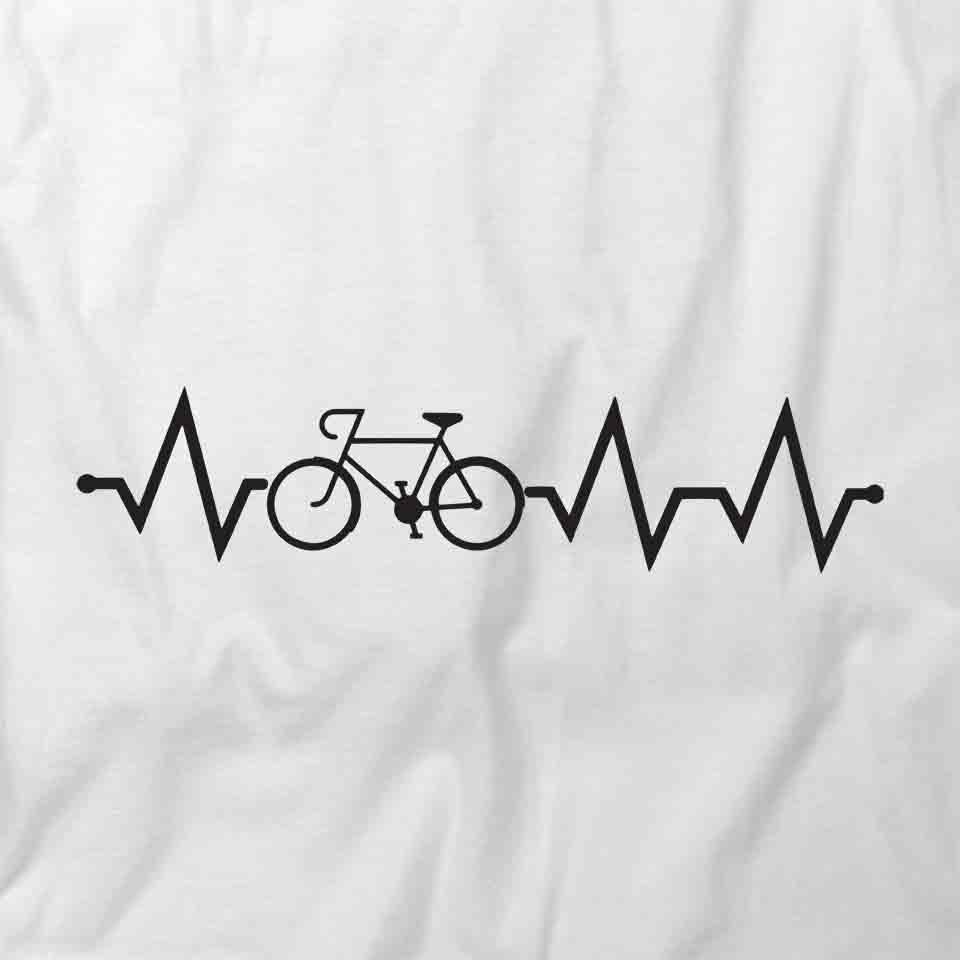 Bicycle EKG T-Shirt | Cool Cycling White Tee Gift - Walmart.com